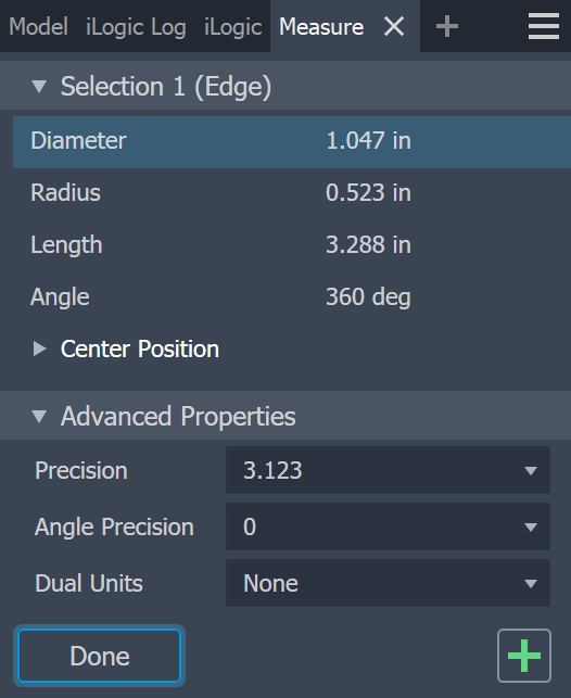 Inventor model browser changes size after using measure command