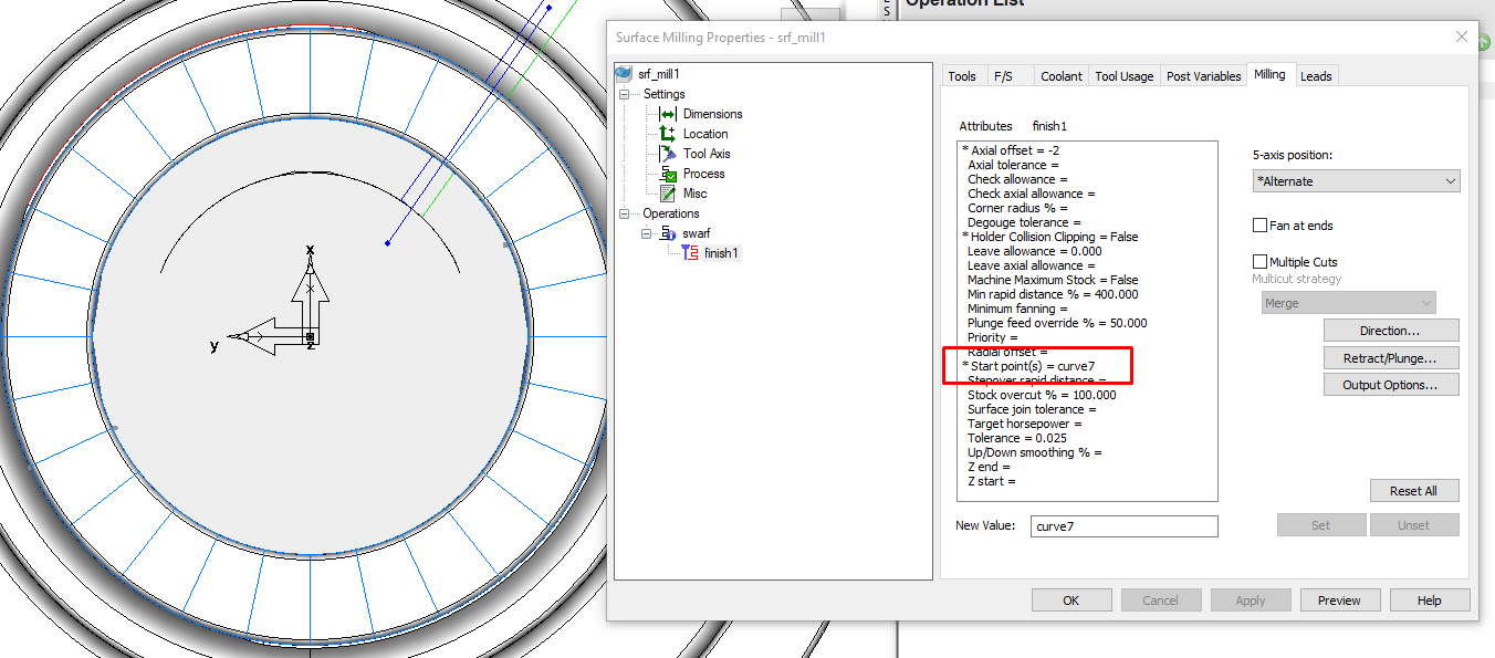 How To Set A Lead In Starting Point In Featurecam For A Swarf Toolpath 