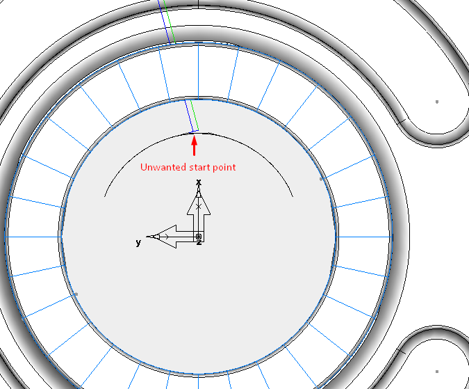 How to set a lead in starting point in FeatureCAM for a swarf toolpath