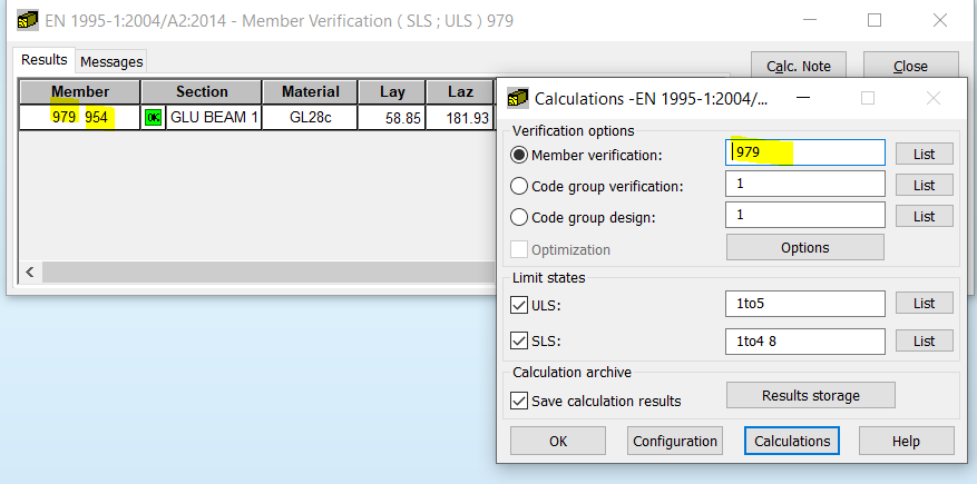 Incorrect member number presented in steel or timber code check verification table in Robot ...