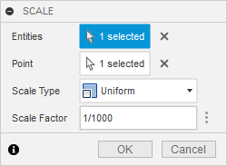 Getting incorrect scale after Importing step file into Fusion.