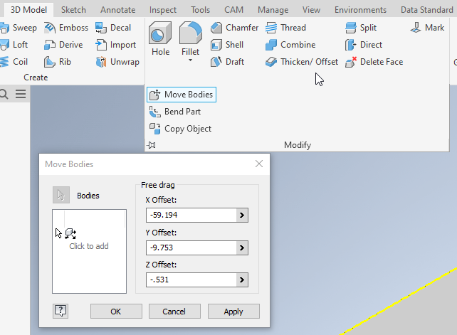 How Can A Part Be Moved To Be Closer To The Origin Point In Inventor Inventor Autodesk 