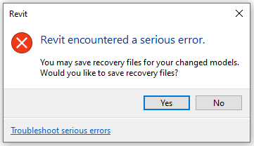 Revit encountered a serious error when applying a view filter