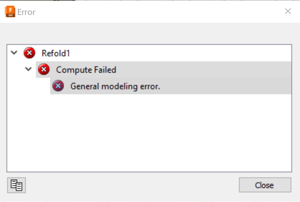 "Compute Failed" while trying to refold a Sheetmetal component in Fusion