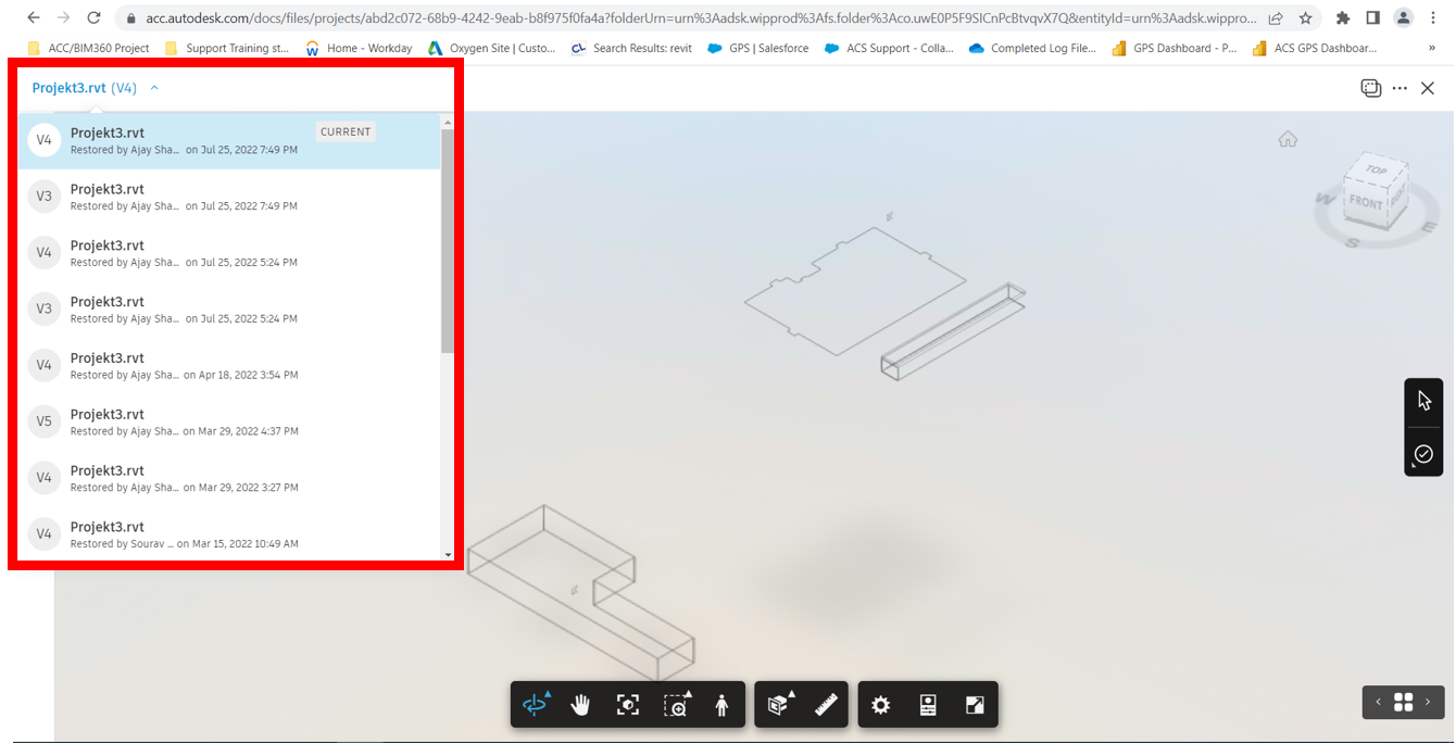 버전이 변경되면 표식이 사라졌다가 ACC(Autodesk Construction Cloud) Docs에서 표식이 작성된 버전으로 ...