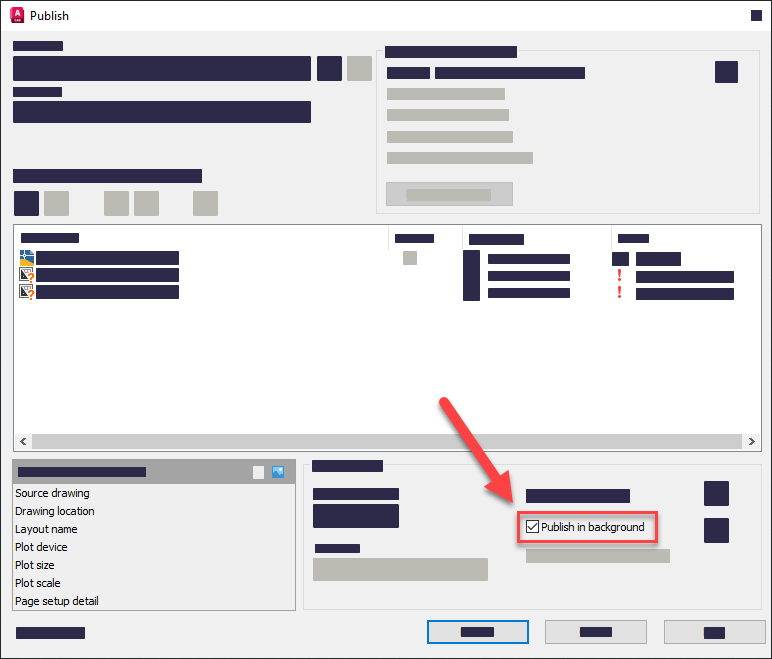 "ERROR: There were no plottable sheets in the current operation." when Publishing in background ...