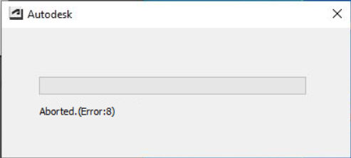 "Aborted. (Error:8)" when installing or updating Autodesk Desktop App