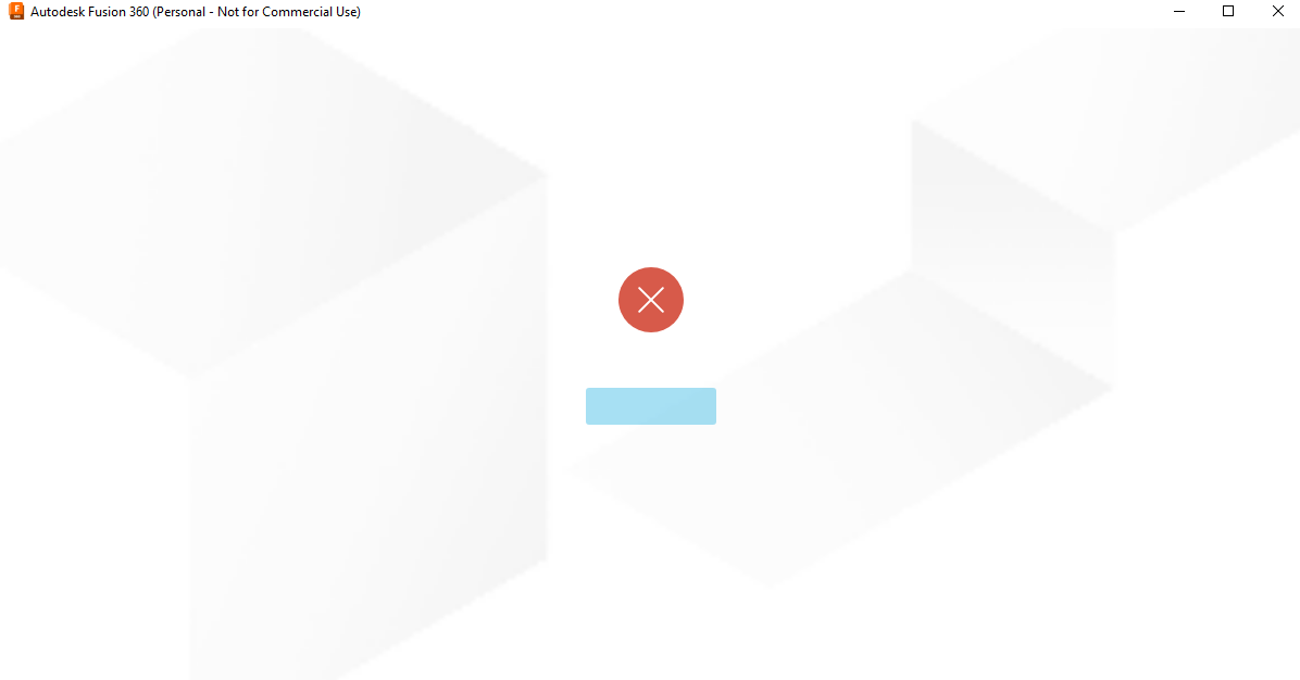 Fusion 360 frozen after signing in after initial installation