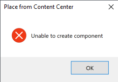 "Unable to create part file" when trying to Refresh standard components in Inventor assembly ...
