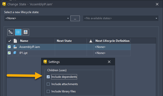 Vault Client crashes when changing state of a specific file with "Include dependents" option enabled