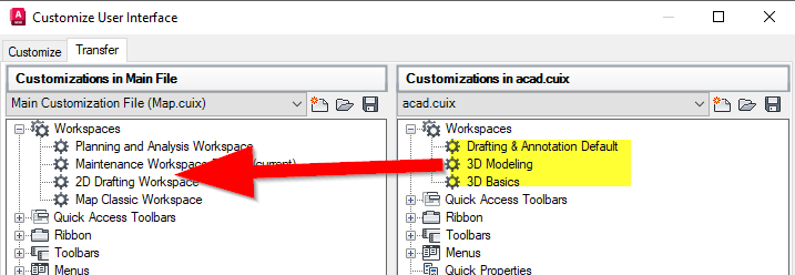 如何将 AutoCAD 工作空间添加到其他 AutoCAD 产品