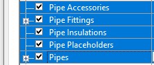 After linking IFC file, pipes are not shown correctly using specific template in Revit