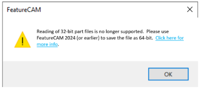 Support for reading Old 32-bit FeatureCAM Files