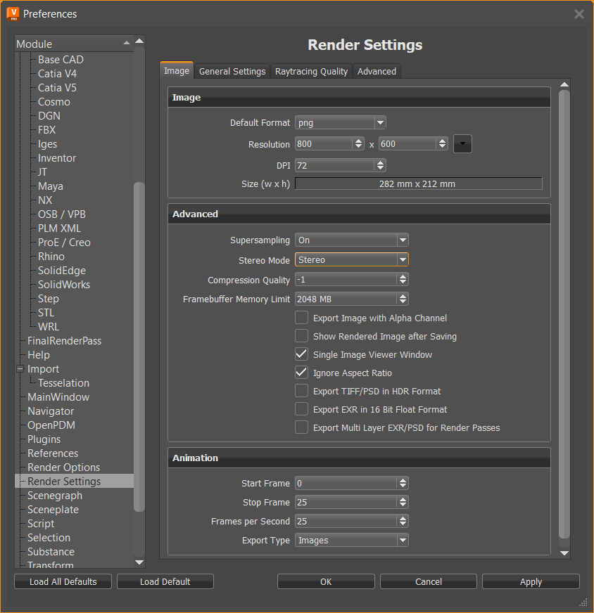 How to perform a stereo image rendering on render cluster in RT mode in VRED?