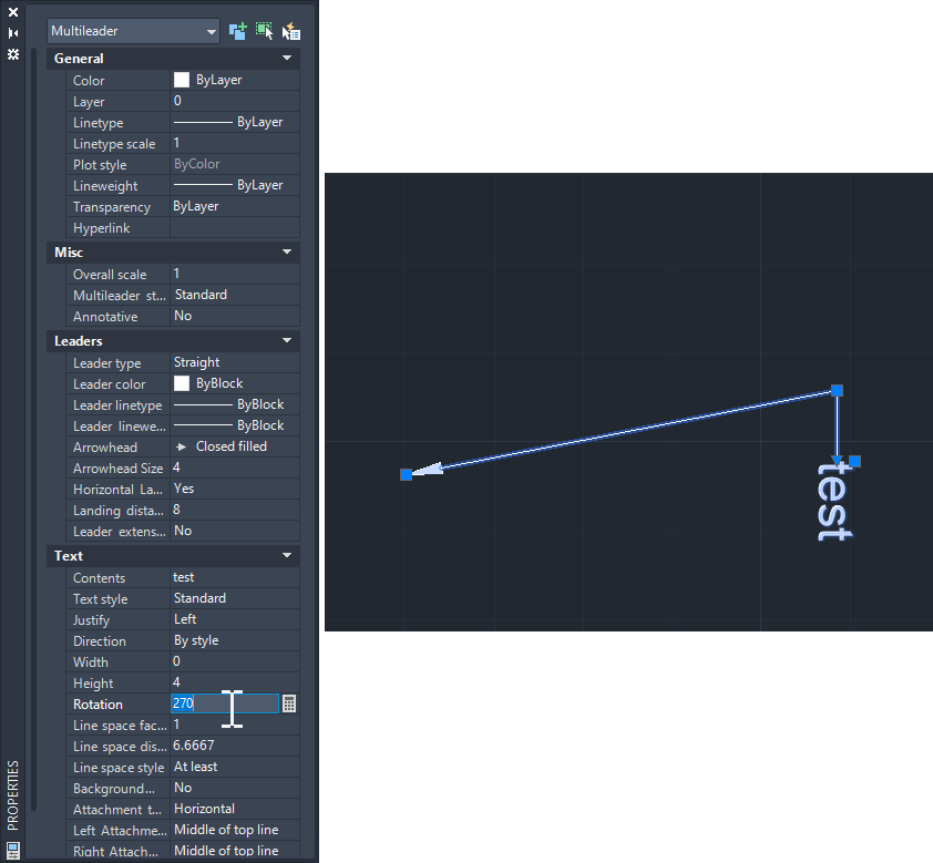 Leader text shows vertical rather than horizontal in AutoCAD