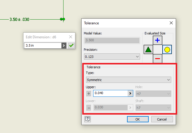 Tolerance changes in drawing are not reflected in model in Inventor