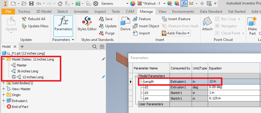 在Inventor中修剪零件尺寸后，无法获取BOM表以进行更新