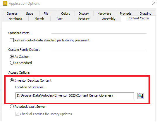 The components of Frame Generator are missing from Content Center in Inventor