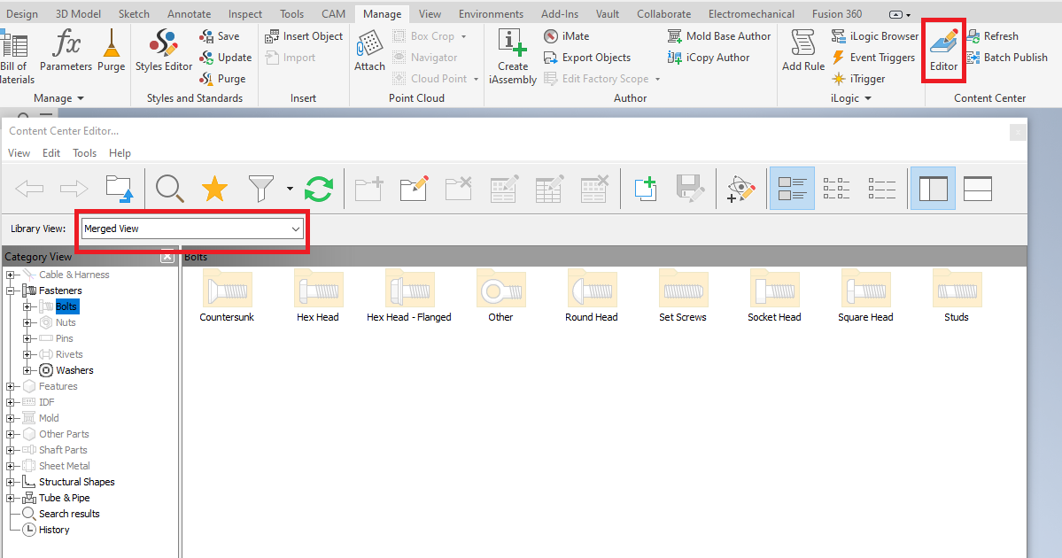 The components of Frame Generator are missing from Content Center in Inventor