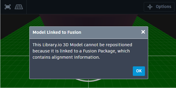 "이 Library.io 3D 모형을 재배치할 수 없습니다.." EAGLE의 Library.io 메시지