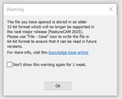 Support for reading Old 32-bit FeatureCAM Files