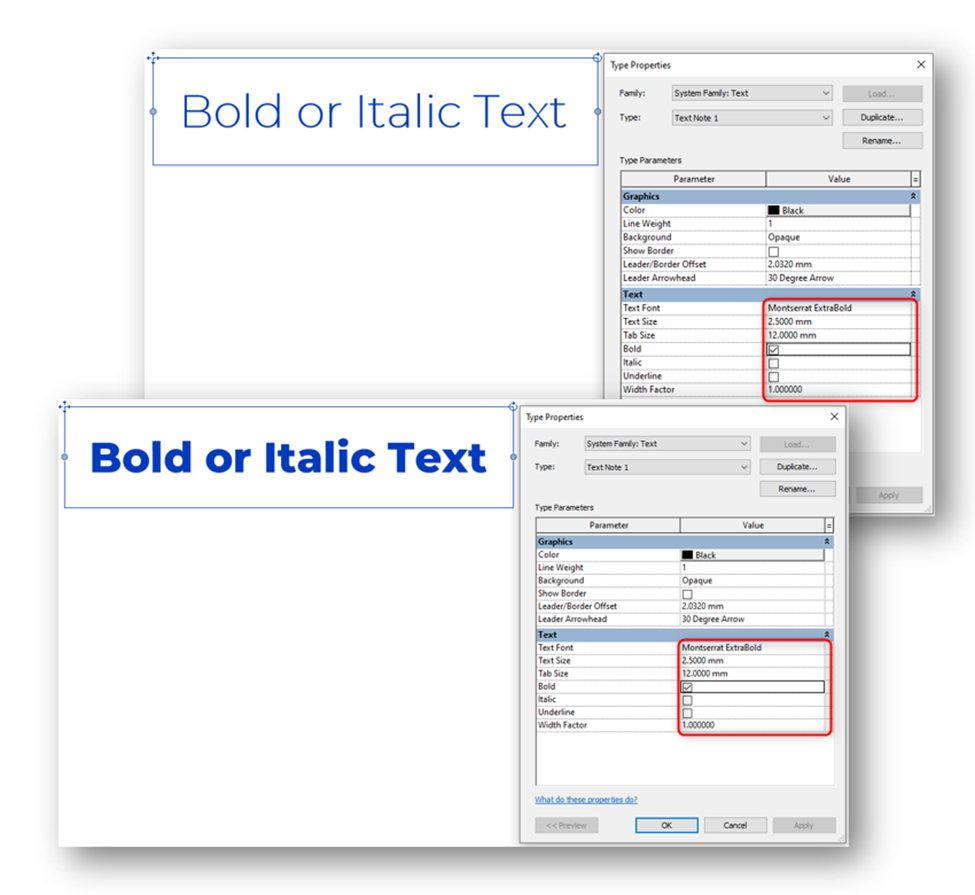 Bold Font Option Does Not Work For The Specific Font In Revit
