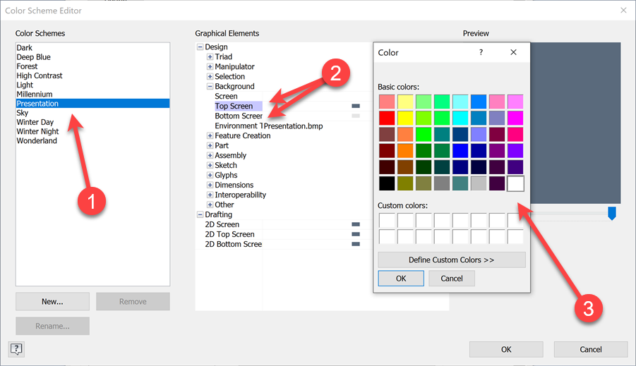 How to print an Inventor model on a white background
