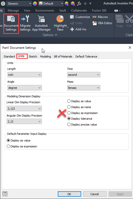 Wrong expression values are shown in Inventor sketches on driven dimensions