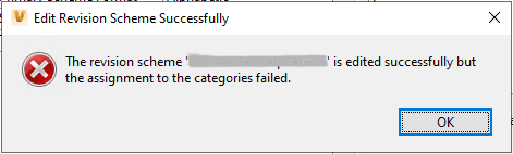 Cannot assign revision scheme to Item category in Vault