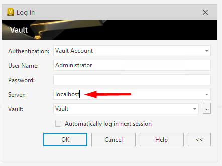 Vault Clientでローカルホストをサーバに変更する方法