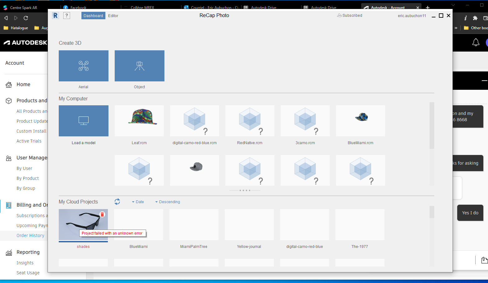 "Project failed with an unknown error" label when project fails to ...