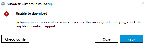 "Unable to download" due to "Download error: -113" when creating an ...