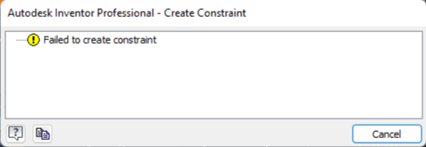 "Failed to create constraint" when adding coincident constraint in 3D sketch in Inventor
