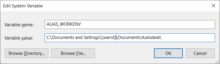 "You do not have a user_data directory" warning appears when starting Alias