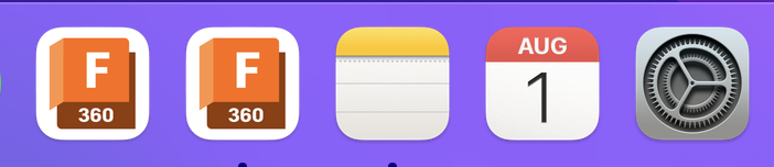 Fusion 360 opens a new icon in taskbar or dock