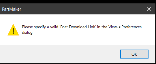 "Please specify a valid 'Post Download Link'..." while downloading a ...