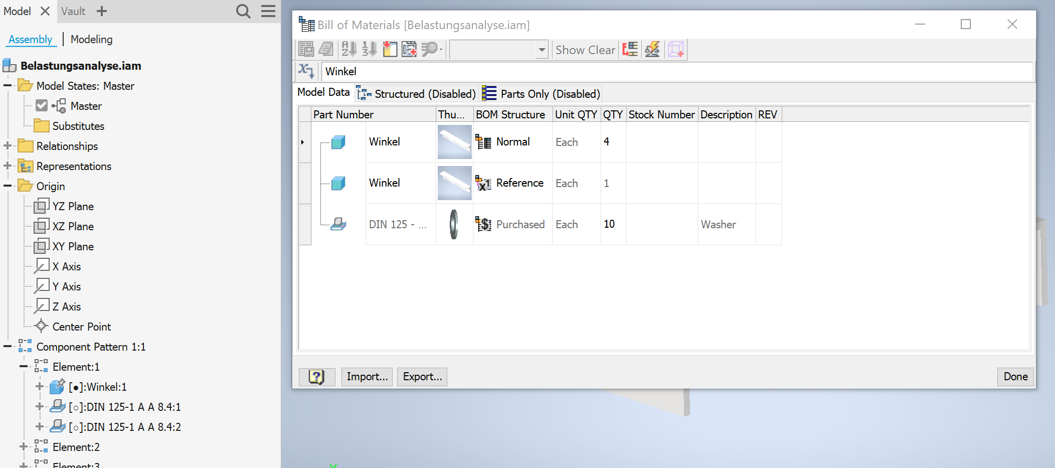 Cannot change BOM structure for individual pattern element in an ...