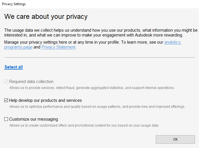 Avoiding the Privacy Statement window prompt at first launch after ...