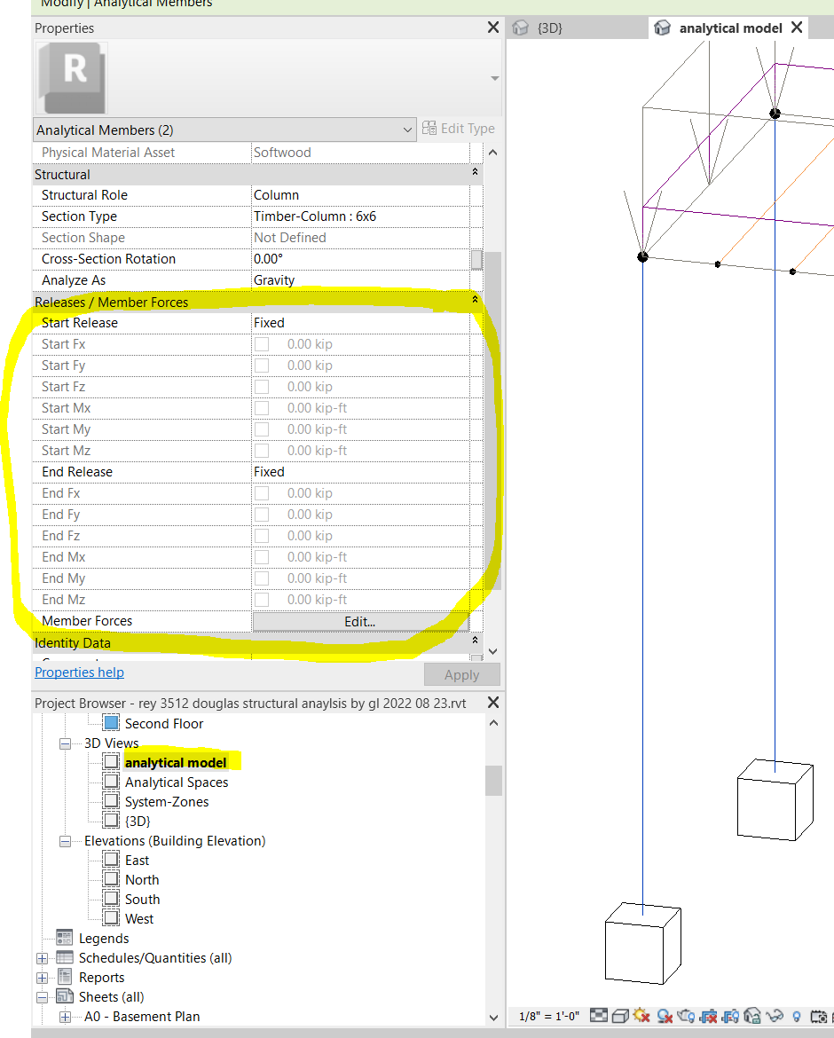 Is it possible to modify default bar members releases while running Analytical Automation for ...
