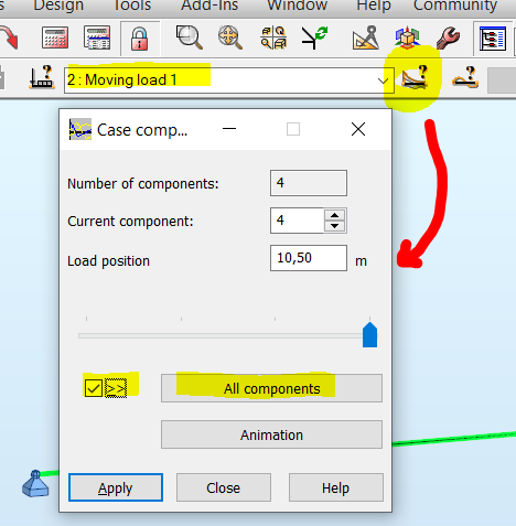 How to create load combinations including corresponding steps for multiple moving loads in Robot ...