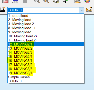 How to create load combinations including corresponding steps for multiple moving loads in Robot ...