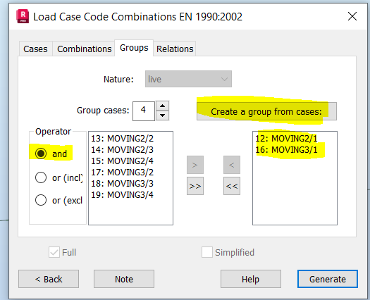 How To Create Load Combinations Including Corresponding Steps For Multiple Moving Loads In Robot