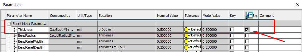 How to define a custom sheet metal property with thickness in Inventor