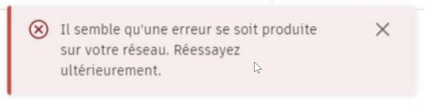 "Something went wrong try again" and "It looks like something went ...