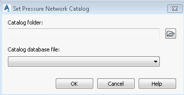 Pressure Part Catalog is blank followed by "There are no Pressure Network Catalogs in this ...