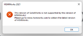 "This version of SolidWorks is not supported by this version of ...