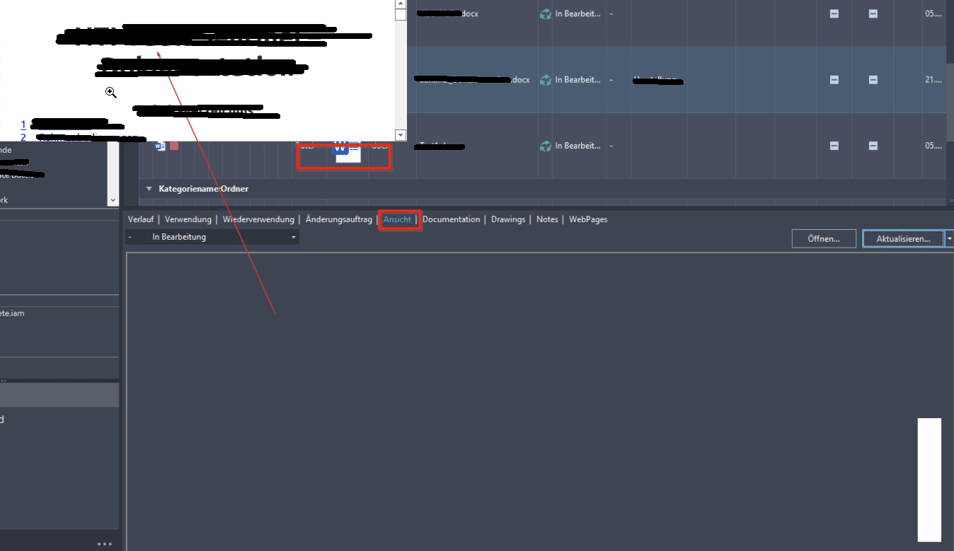 Vault Explorer中的小浮动窗口中显示Office文件的预览
