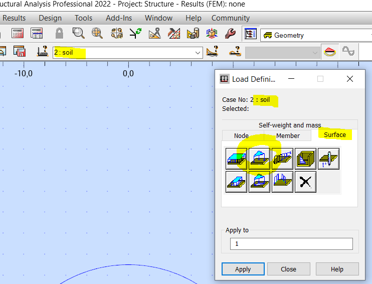 How to define load from soil weight over curved panel in Robot Structural Analysis