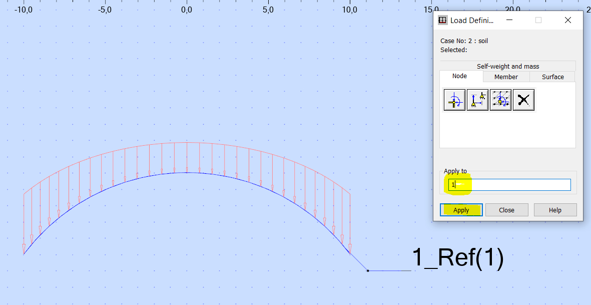 How to define load from soil weight over curved panel in Robot Structural Analysis