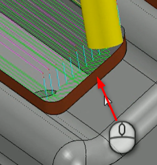 Tool gouges top sloping faces when using Constant Z strategy in PowerMill,